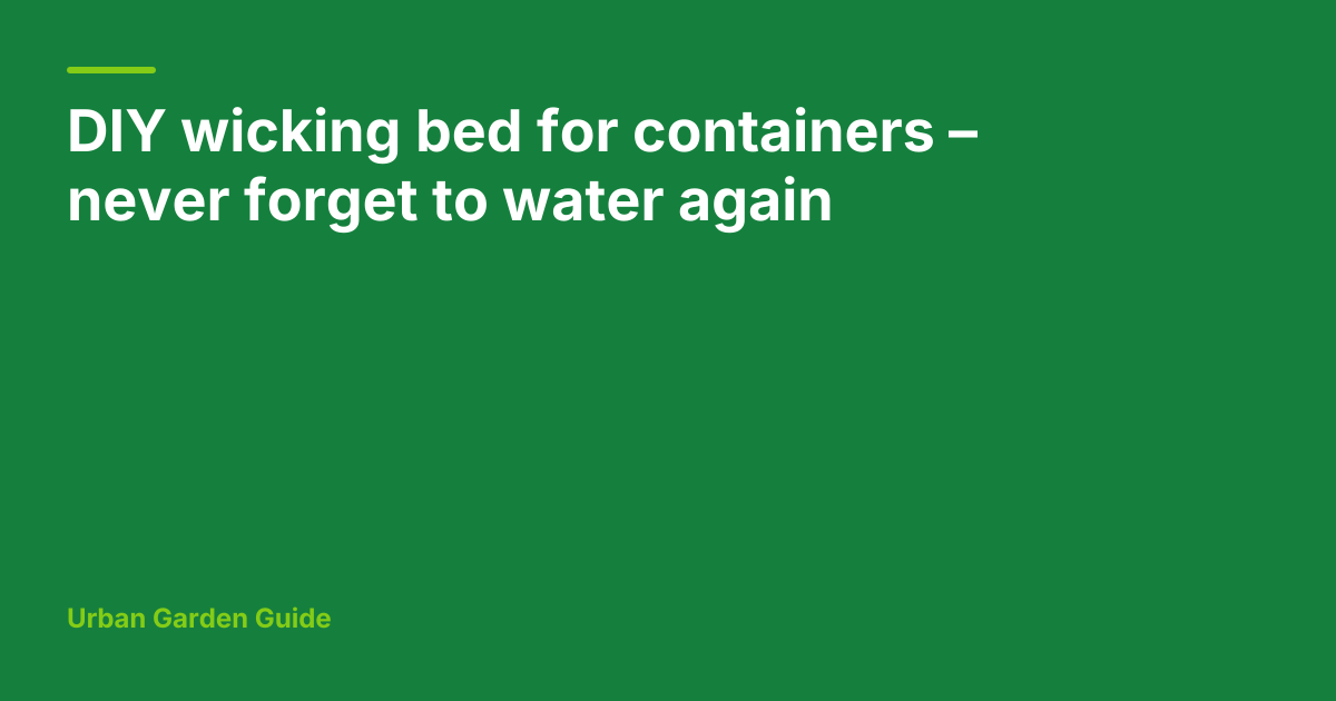 DIY wicking bed for containers – never forget to water again | Urban ...